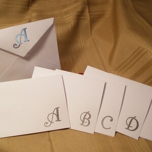 Monogrammed Blank Note Cards, Embossed - Etsy