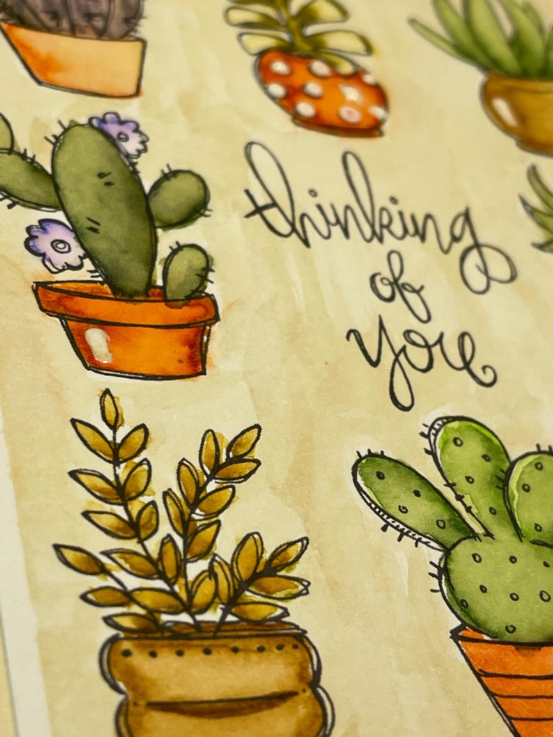 Watercolor Plants Birthday Card - Etsy
