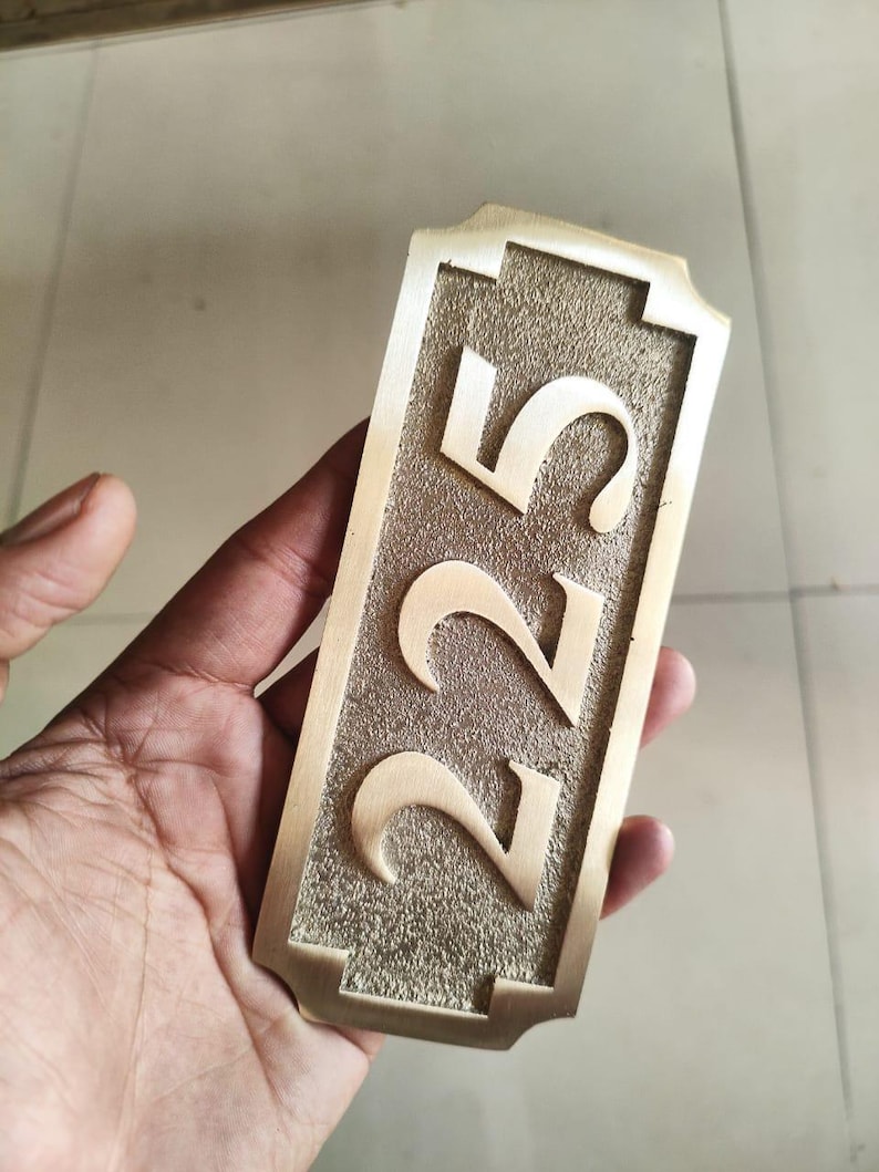 Custom Cast Brass House Numbers Sign, Vintage Style Address Plaque ...
