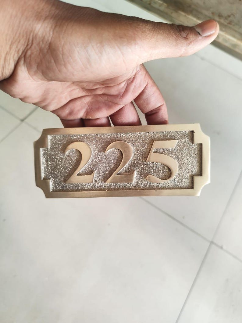 Custom Cast Brass House Numbers Sign, Vintage Style Address Plaque ...