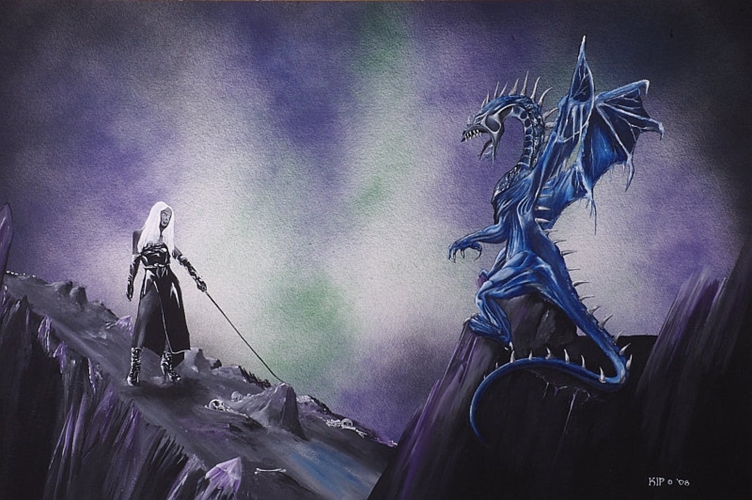 Dominance 11x17 Print of Original Underdark Dragon Drow Dominatrix Dark ...