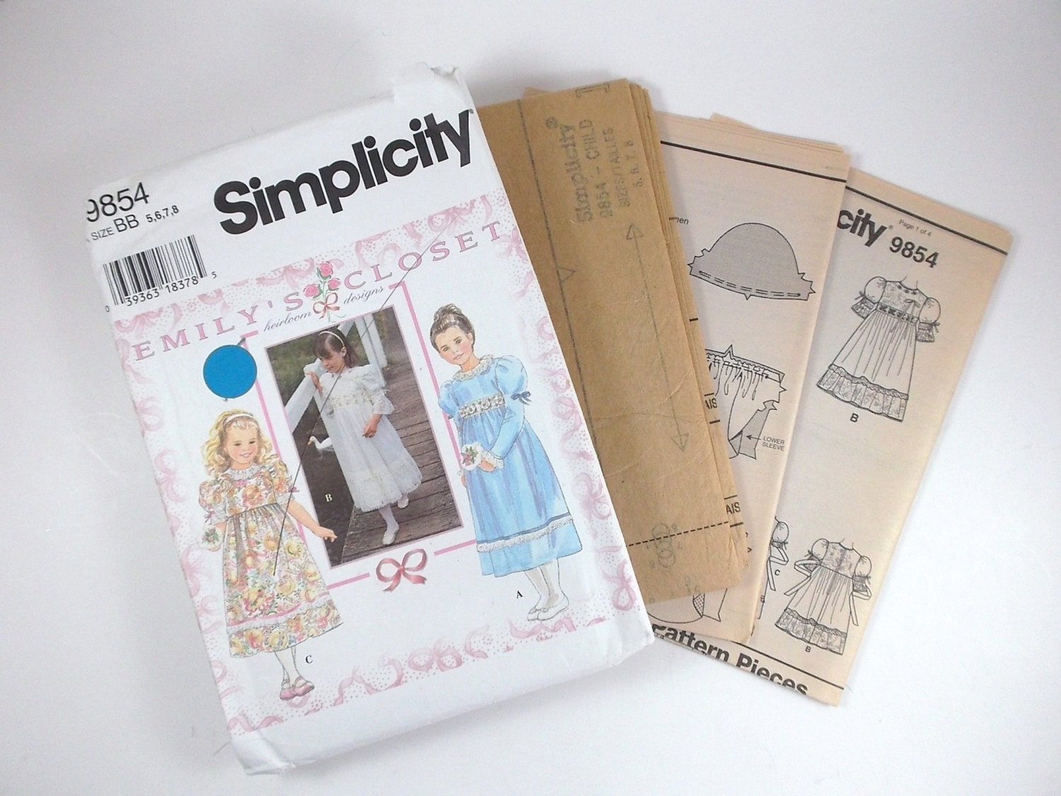 Vintage Child Girls Dress Simplicity Pattern 9854 Emilys - Etsy