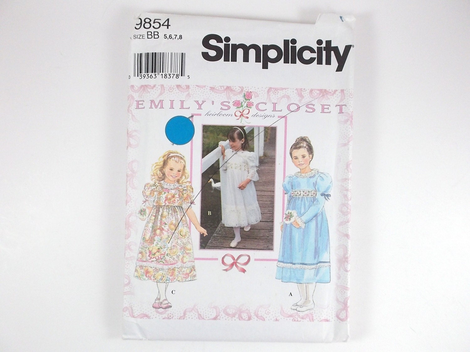 Vintage Child Girls Dress Simplicity Pattern 9854 Emilys - Etsy