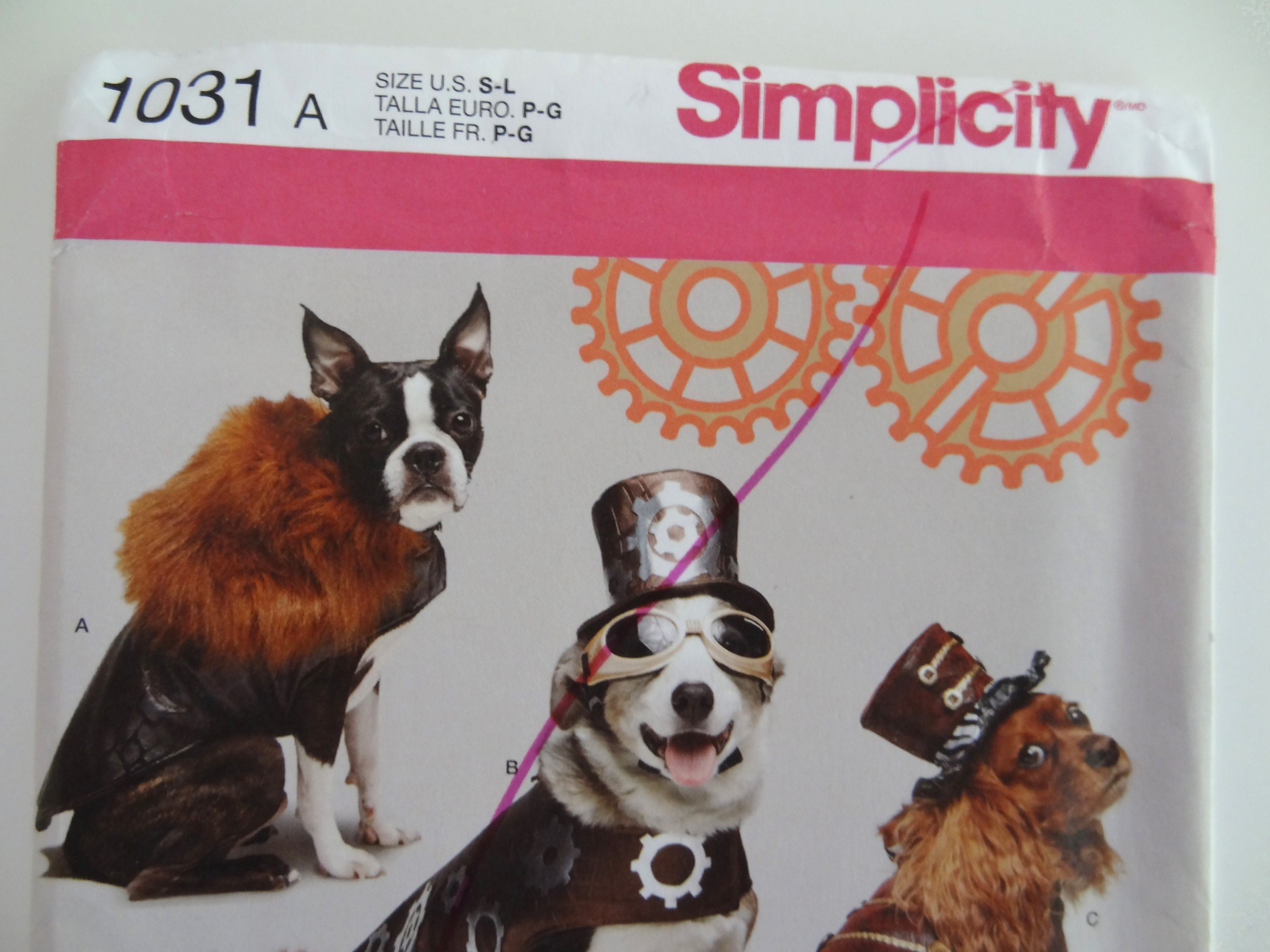 Costumes Patterns for Dogs Halloween Simplicity 1031 Small Medium Large ...
