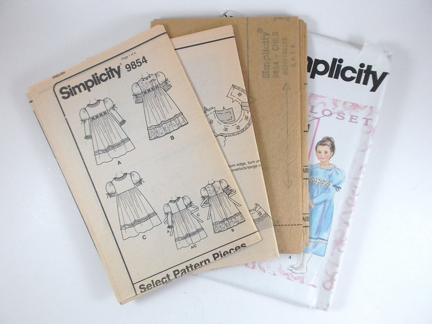 Vintage Child Girls Dress Simplicity Pattern 9854 Emilys - Etsy