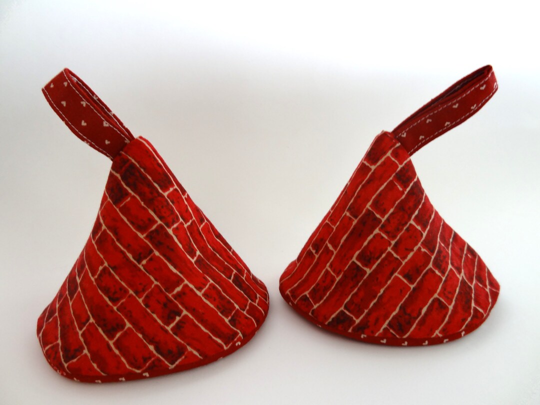 Cone Shape Potholders Pan Pot Lid Handle Pot Holder Handmade Set of Two ...