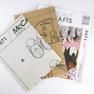 Pattern Mccalls Craft Number 3471 Adults and Children Slippers Sewing ...