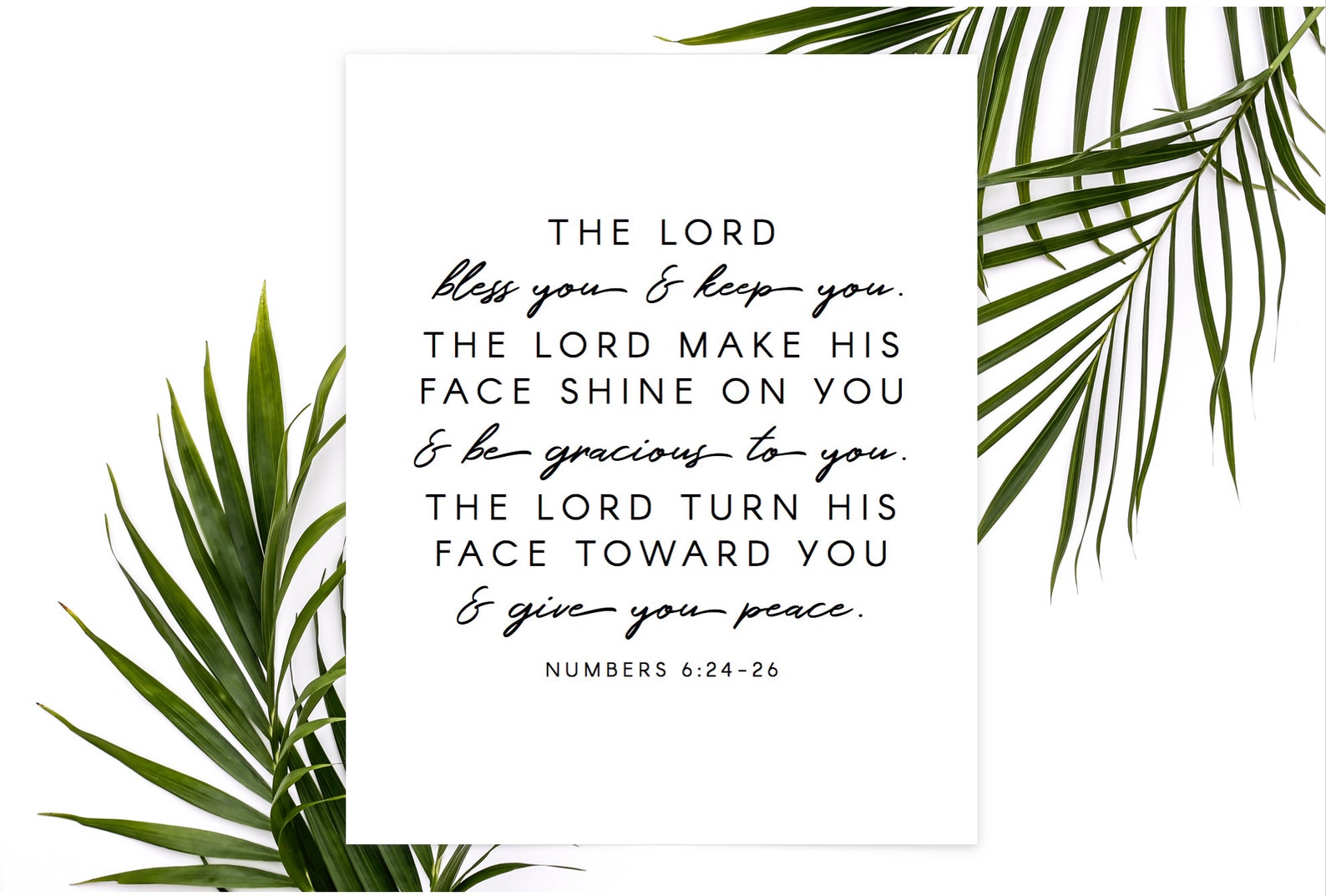 Priestly Blessing Numbers 6 Scripture Printable Christian | Etsy