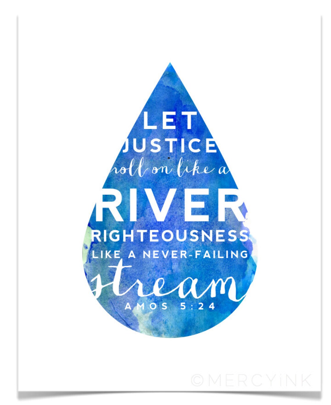 INSTANT DOWNLOAD - Justice Roll Like a River - Christian Scripture Art ...