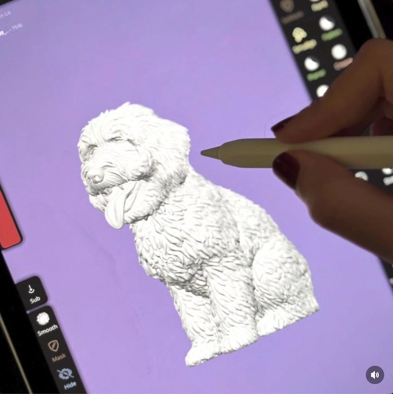 STL File of Sitting Dog - Etsy UK