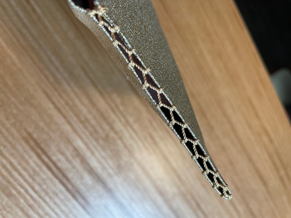 Gold woven Japanese flat wallet. - Gem