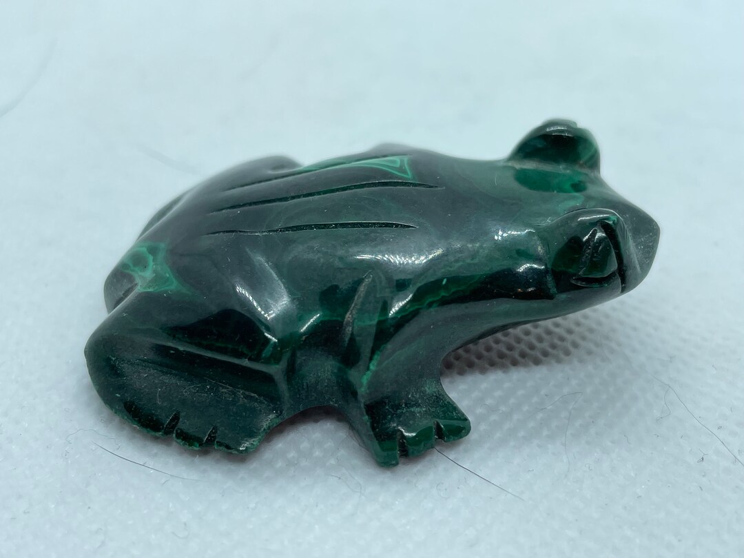 Green Carved Stone Frog. - Etsy