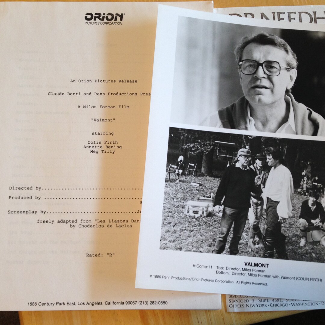 Press Kit for Valmont, 1989. - Etsy