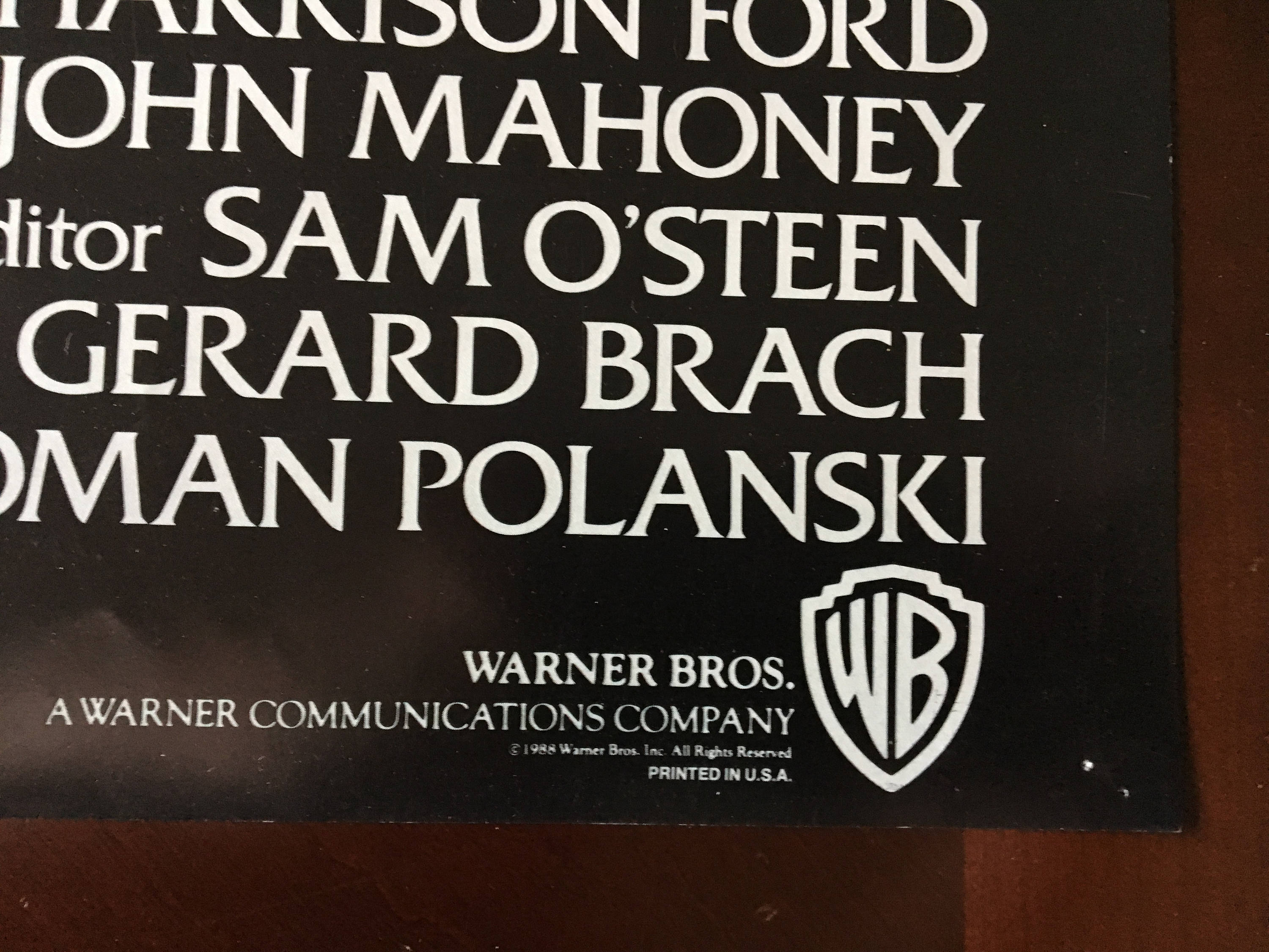 Movie Poster Frantic Directed by Roman Polanski With Harrison - Etsy UK