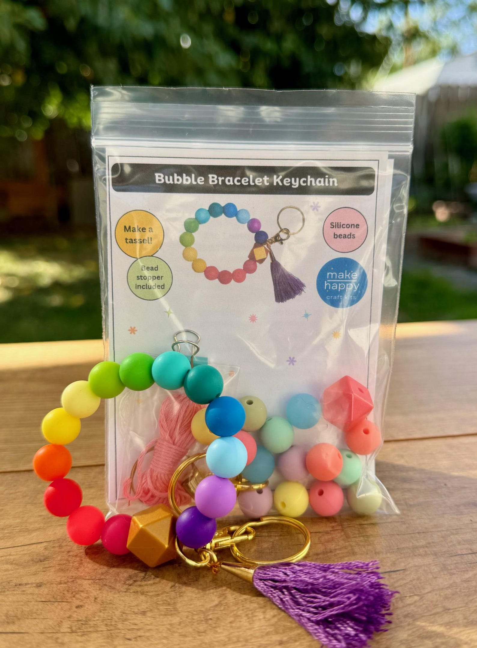 Bubble Bracelet Keychain Craft Kit - Make Your Own Colorful Bracelet ...