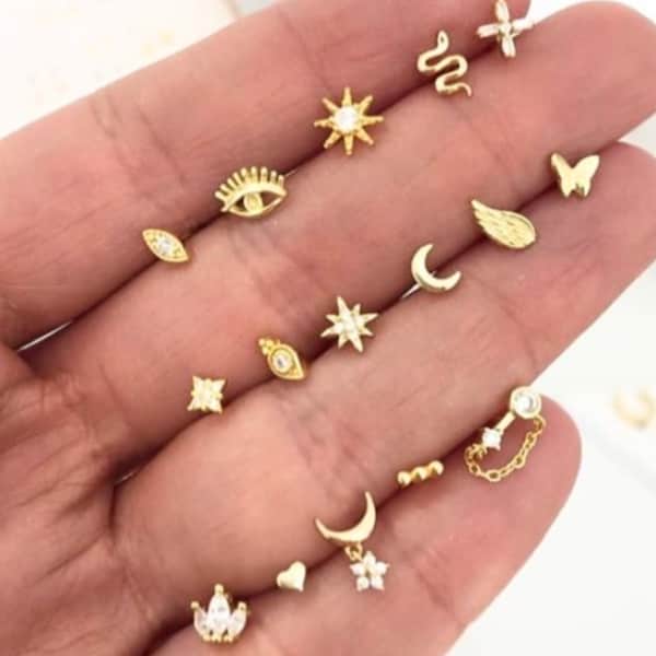 Tiny Gold Studs - Etsy UK