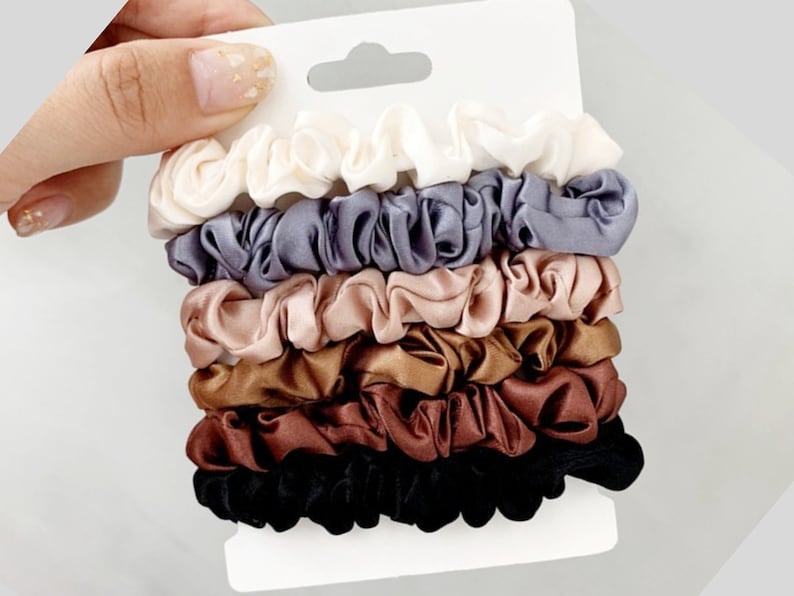 Skinny Scrunchie PACKS, Satin Hair Scrunchys, Gift Pack Scrunchies ...