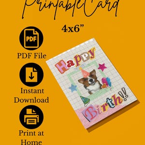 Funny Corgi Birthday Card: Dog Lover Greeting (4x6" Printable) - Etsy