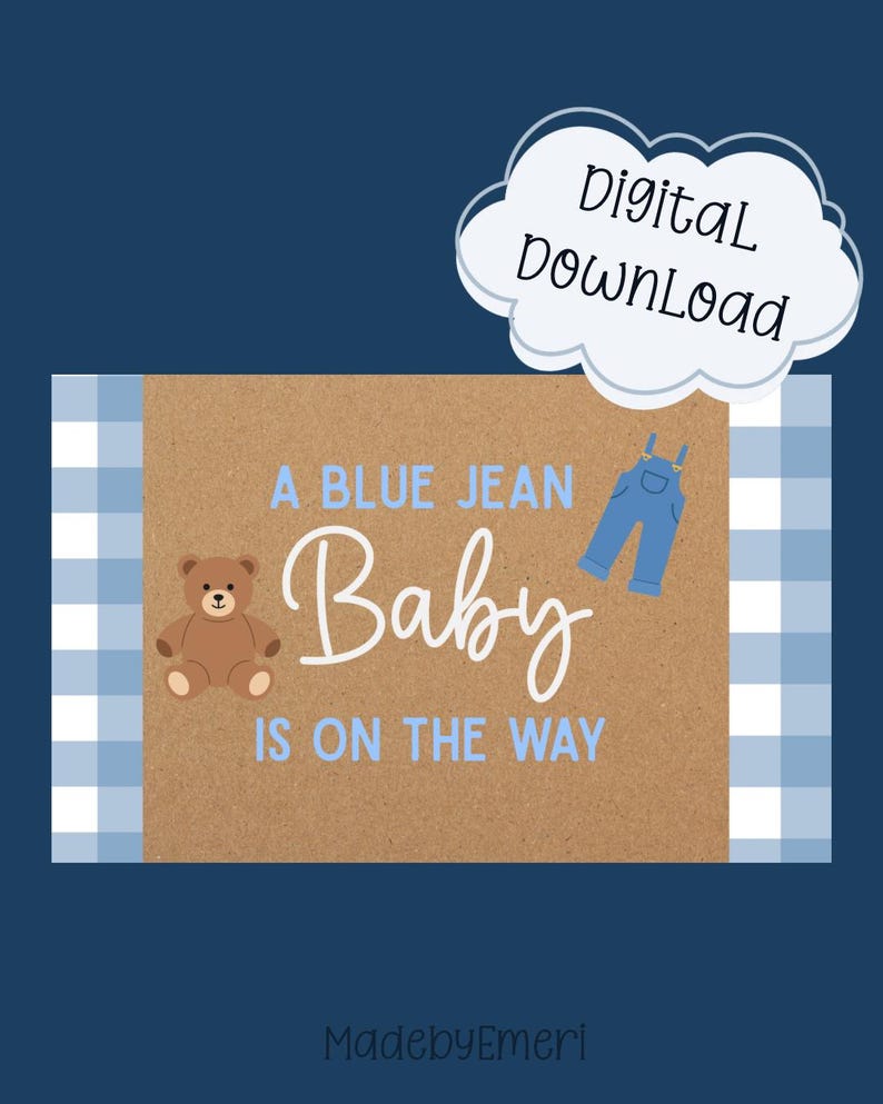 Blue Jean Baby Shower Banner Template | Customizable Party Decor ...