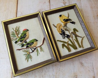 Framed bird art | Etsy