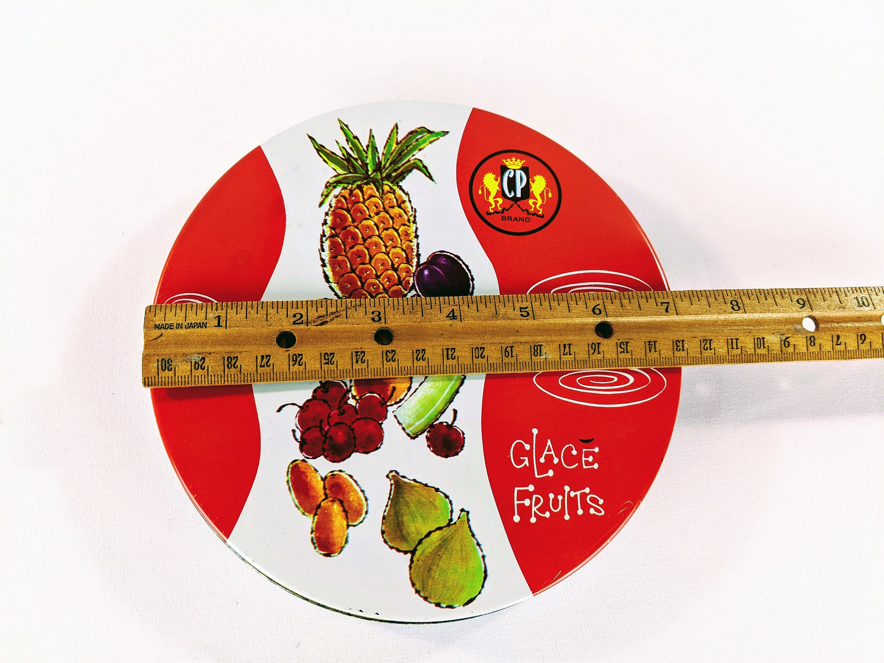 Vintage Candied Fruit Tin Mid Century Graphics Glace Fruits Lidded ...