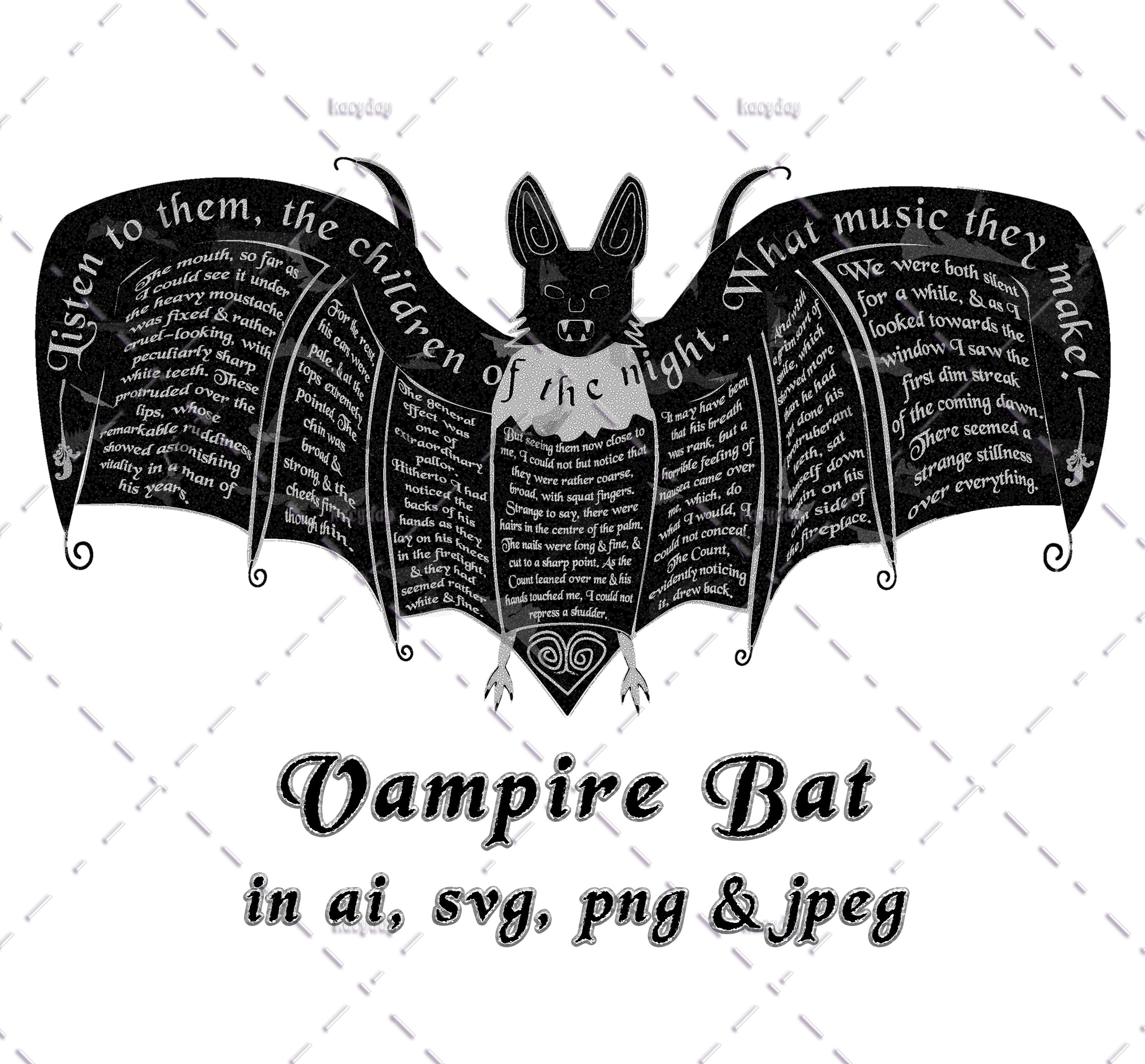 Vampire Bat in Ai, Svg, Png & Jpeg - Etsy
