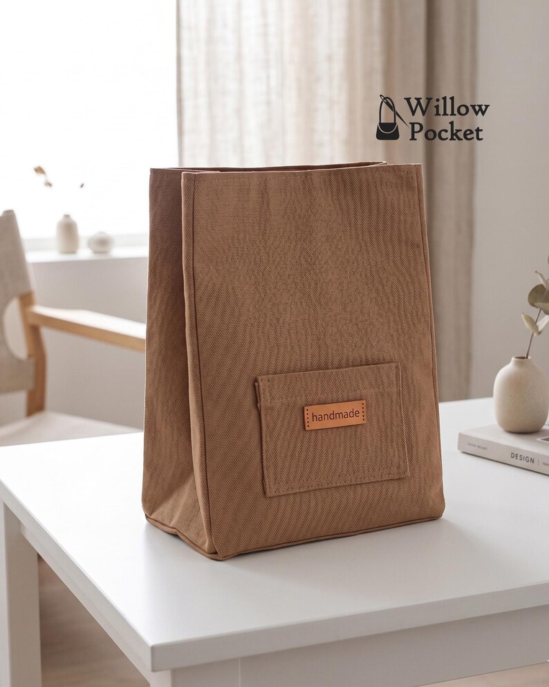 Gladys Lunch Bag Sewing Pattern PDF | Reusable Canvas Snack Sack DIY ...