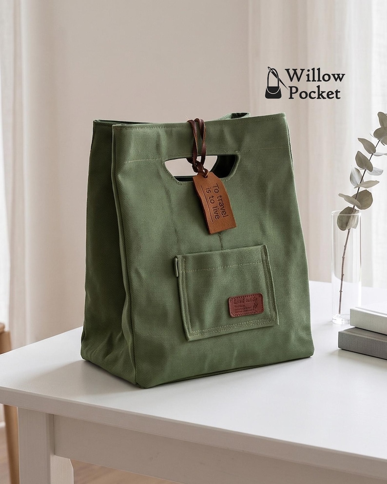 Gladys Lunch Bag Sewing Pattern PDF | Reusable Canvas Snack Sack DIY ...