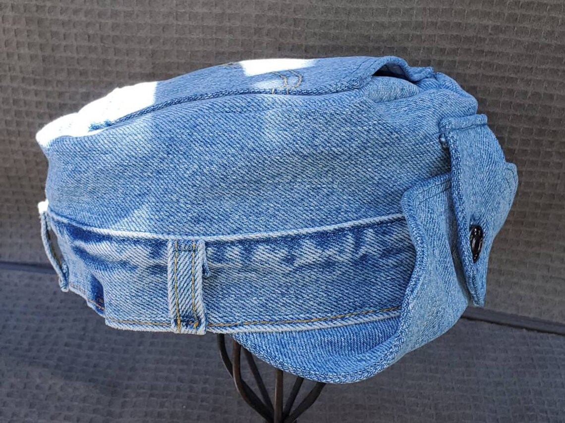 Old School Denim Biker Hat - Etsy