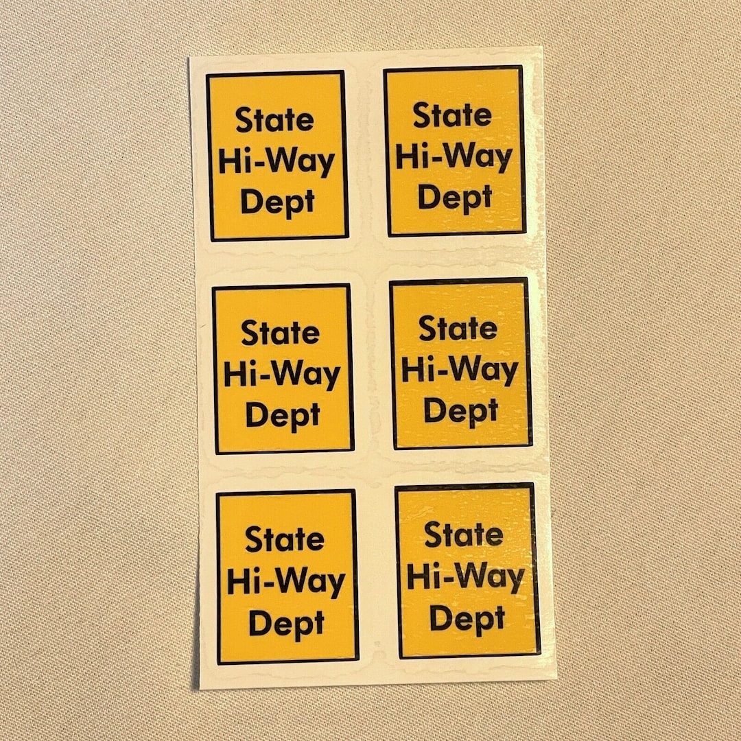 Custom Replacement Decals Stickers for State Hi-way Highway Dept Tonka ...