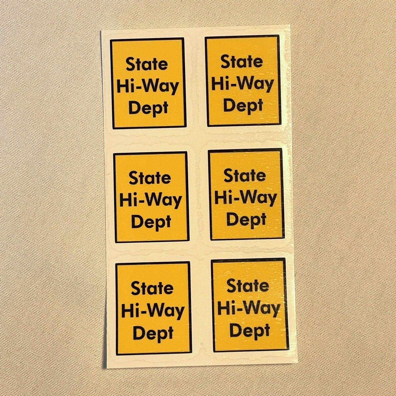 Custom Replacement Decals Stickers for State Hi-way Highway Dept Tonka ...