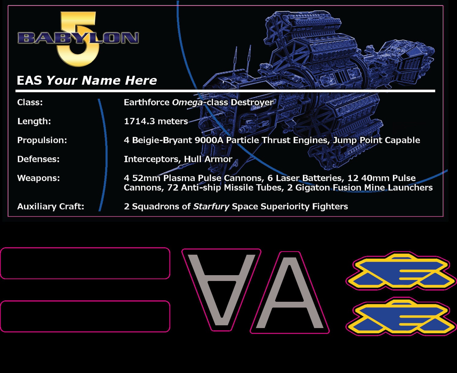 Custom Stickers for MOC Babylon 5 Omega Class Destroyer - Etsy