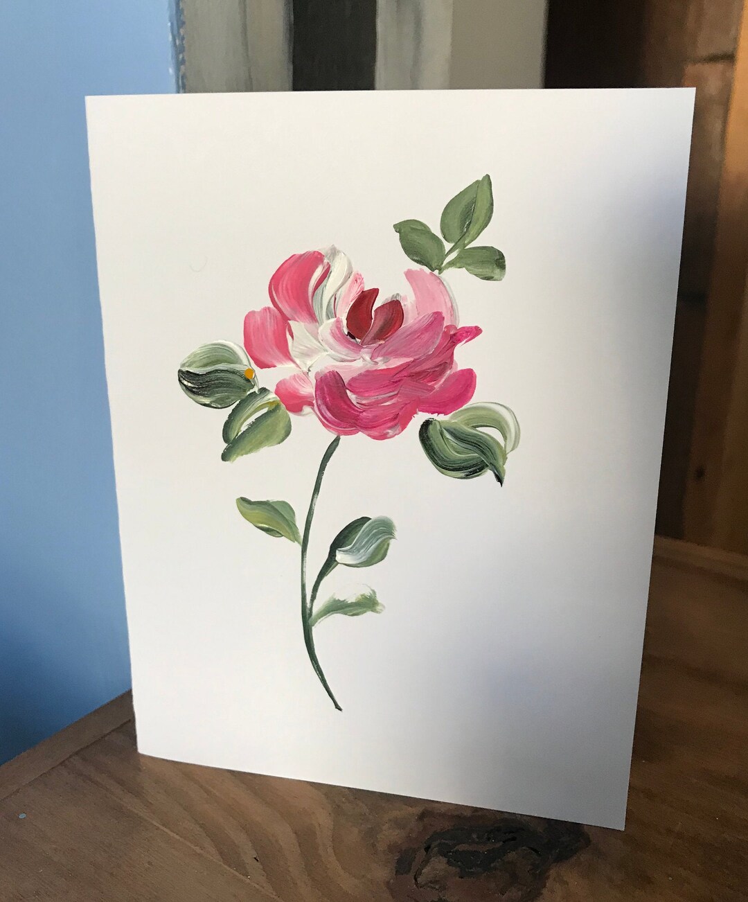 Hand Painted Rose Note Cards/stationery - Etsy