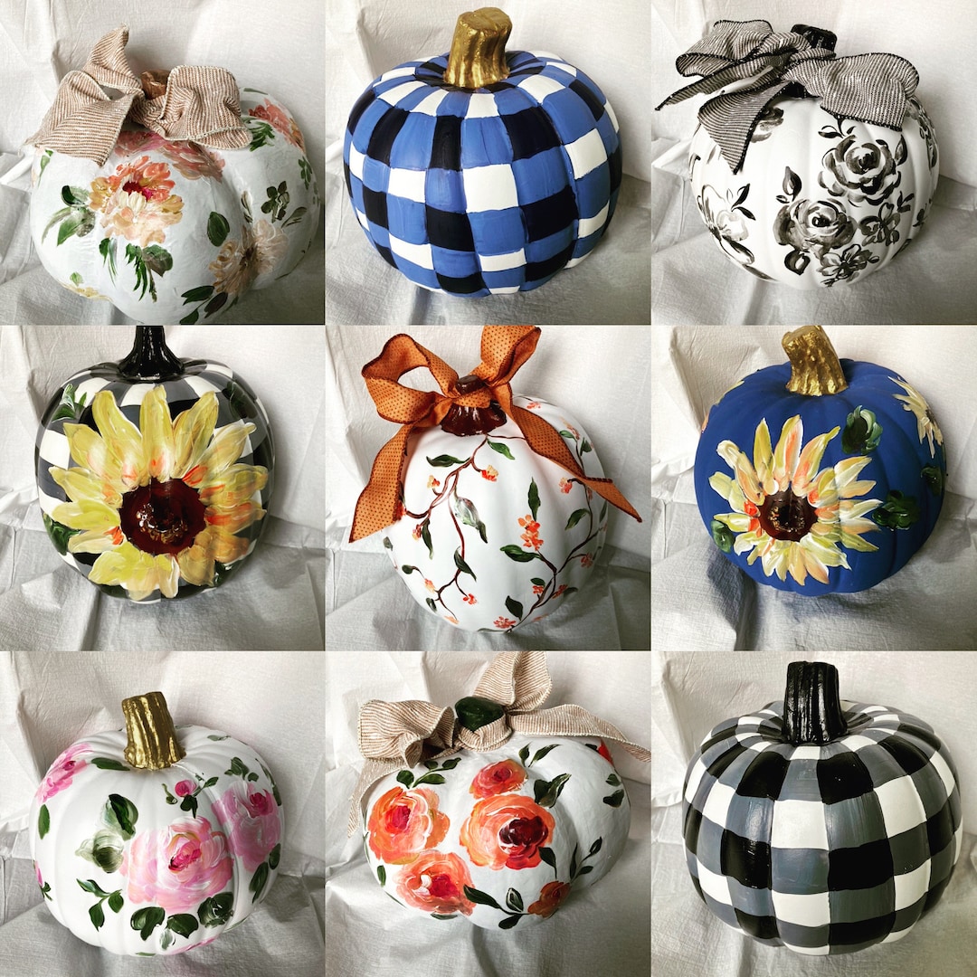 Hand Painted Plastic Pumpkins - Etsy