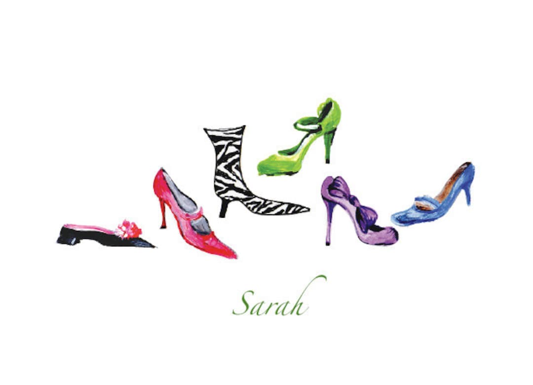 Shoe Personalized Note Cards, Stationery Set - Etsy