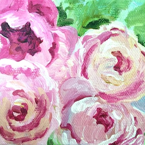Mini Canvas Painting/roses/ Original Artwork - Etsy