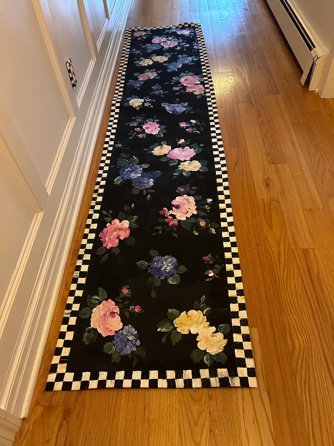 Cabbage Roses Floor Cloth 9ft X 2ft/ Runner - Etsy