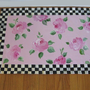 Cabbage Roses Floor Cloth - Etsy