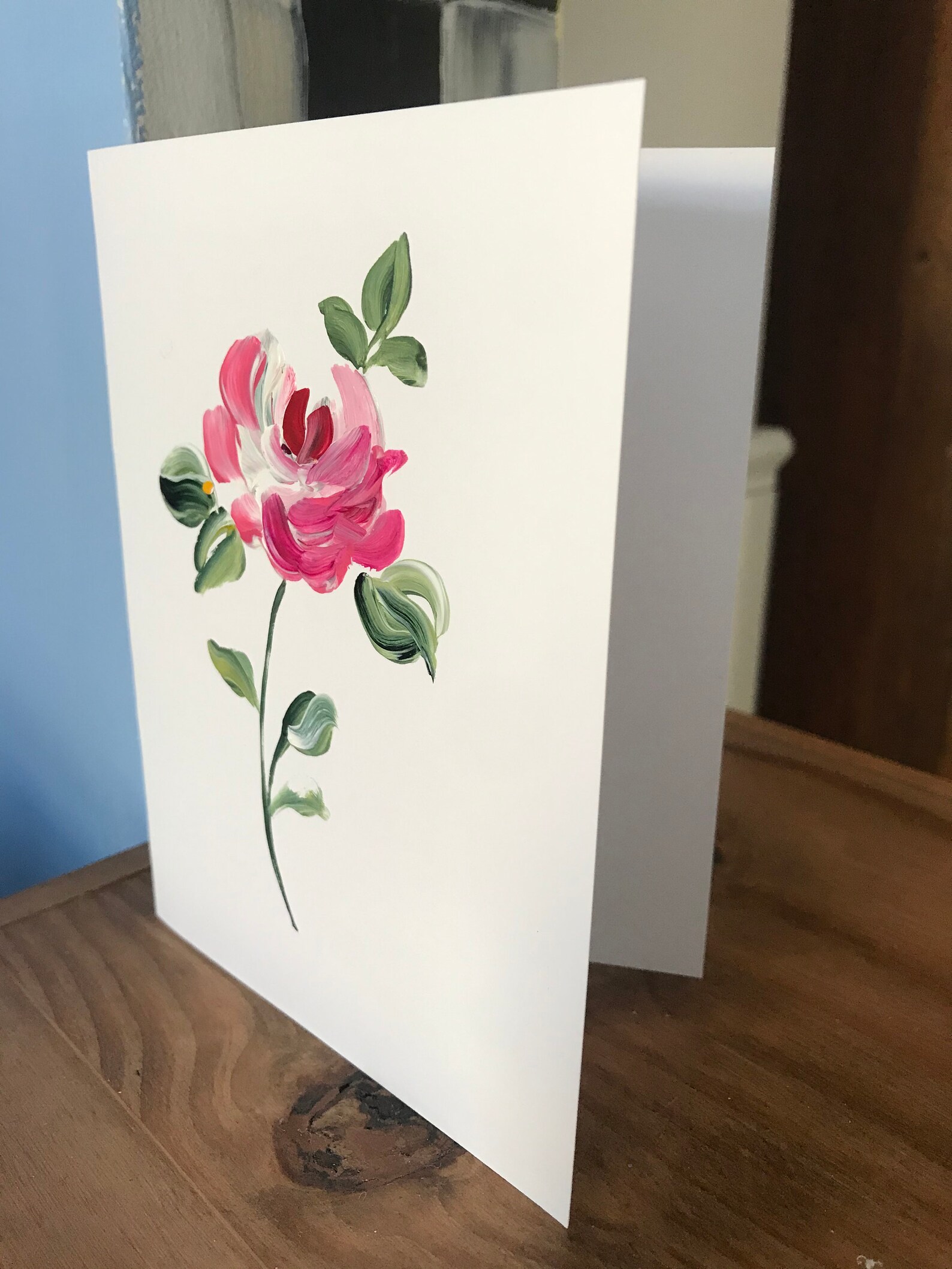 Hand Painted Rose Note Cards/stationery - Etsy