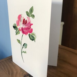 Hand Painted Rose Note Cards/stationery - Etsy