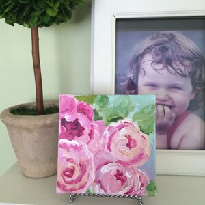 Mini Canvas Painting/roses/ Original Artwork - Etsy