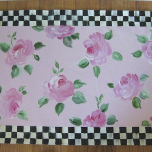Cabbage Roses Floor Cloth - Etsy