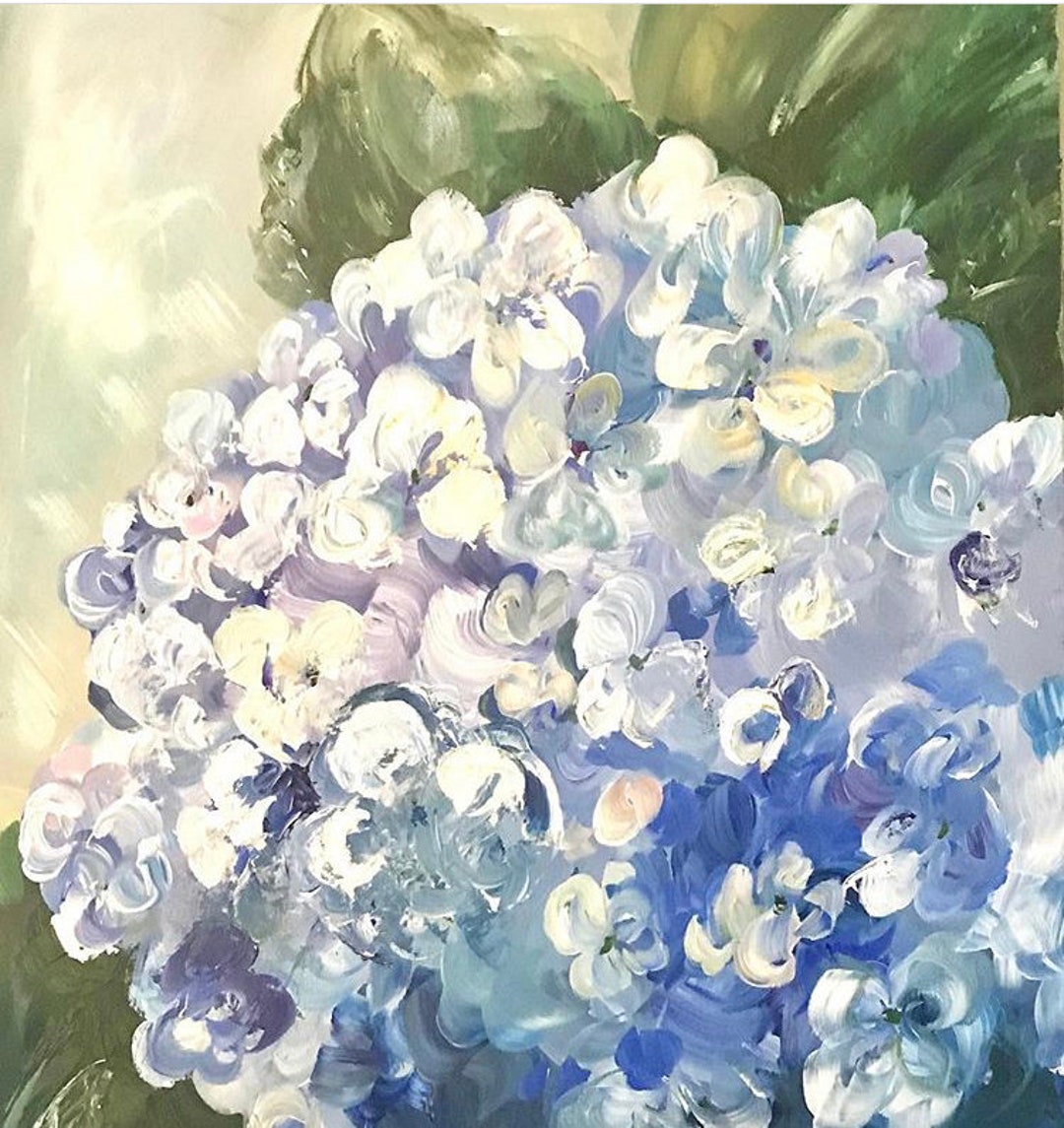 Large Hydrangea Painting on Canvas - Etsy