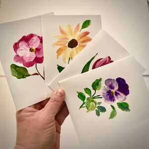 Hand Painted Assorted Note Cards/ 10 per Pack - Etsy