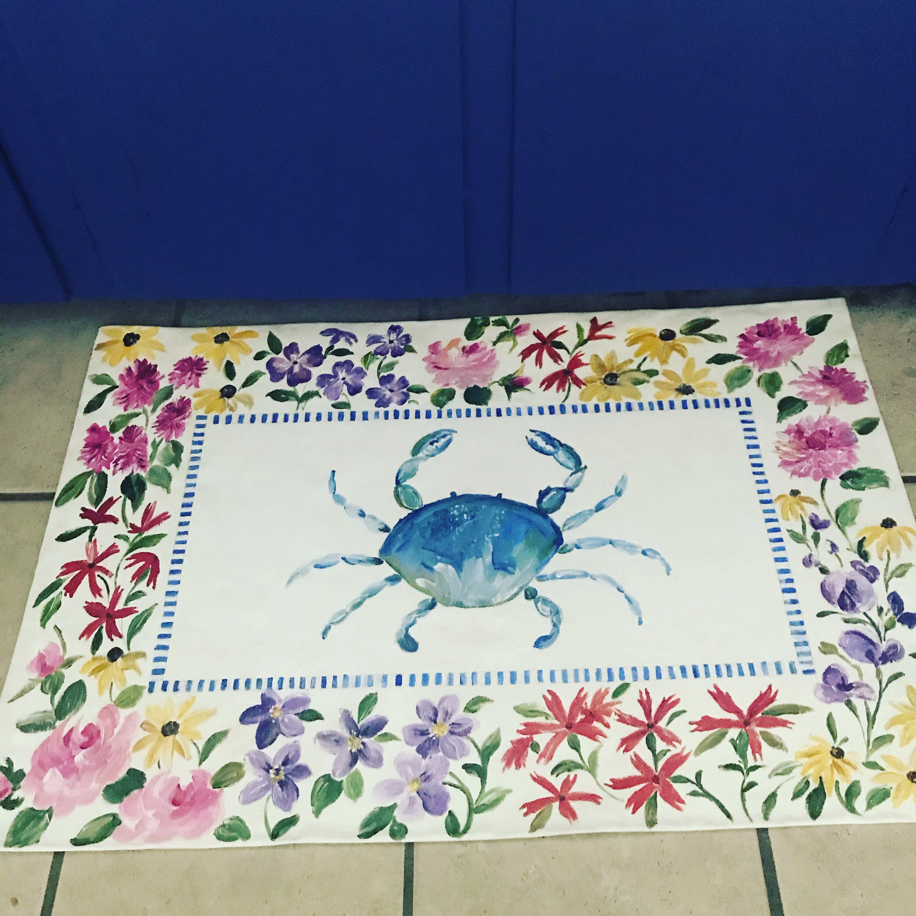 Custom Hand Painted Canvas Floor Cloth - Etsy