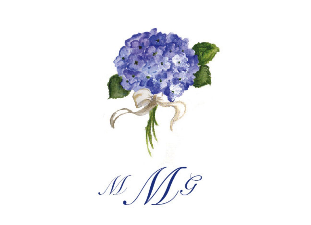Hydrangea Note Cards, Personalized Stationery - Etsy