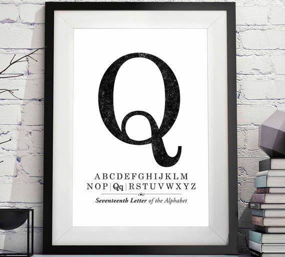 Alphabet Artwork Q Q Alphabet Poster Letter Q Print Q | Etsy