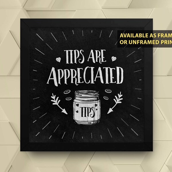 Tips Appreciated Sign - Etsy