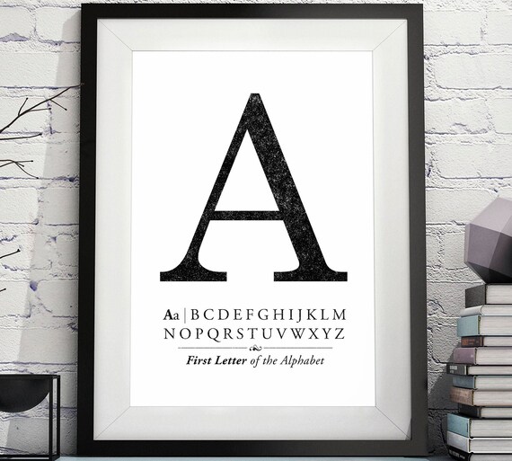 Monogram A Letter Printable Letter A Poster Monogram for - Etsy