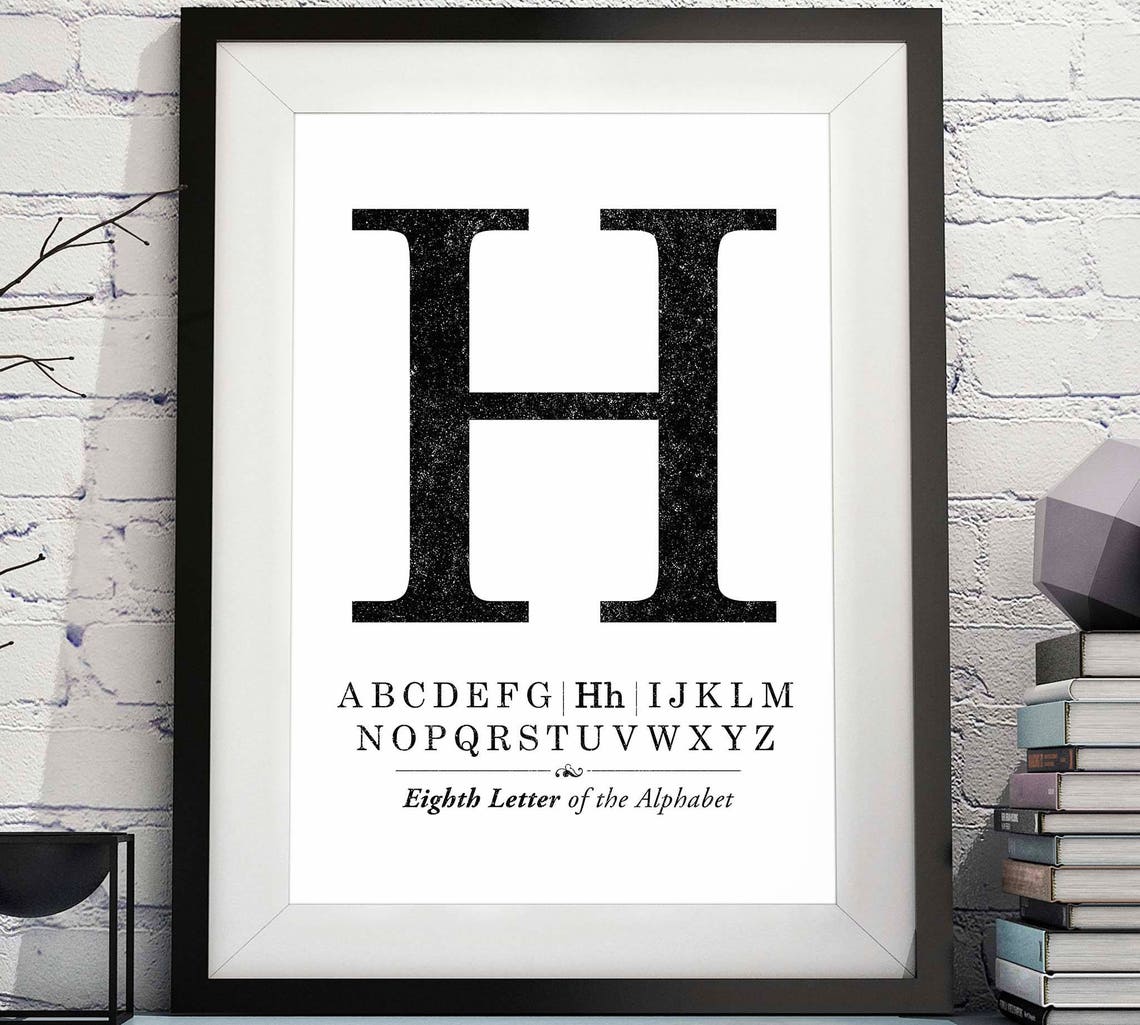 H Printable Letter H Art Letter H Wall Decor H Alphabet H | Etsy